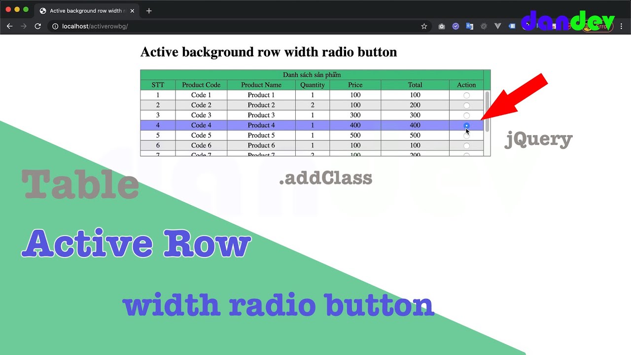 Set Background Row When Radio Button Selected dandev YouTube Set Background Row When Radio Button Selected dandev YouTube