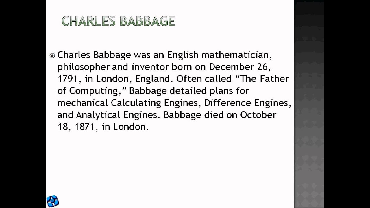 Interesting Charles Babbage Facts Youtube