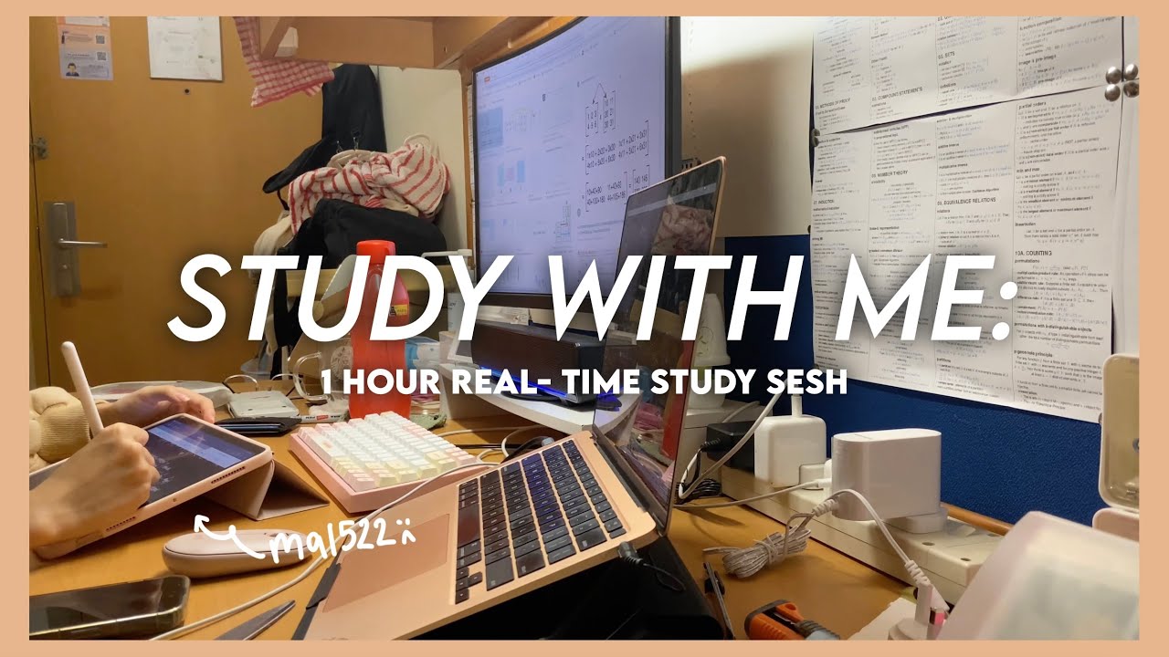 STUDY WITH ME: 1 hour real-time study session 🤓📖 - YouTube