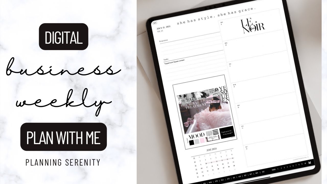 DIGITAL PLAN WITH ME | JUNE WEEKLY SPREAD | LUXNOTE DIGITAL PLANNER VOL ...