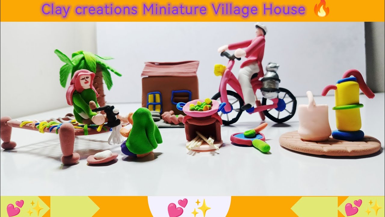 How to make miniature village House with polymer clay |miniature house ...