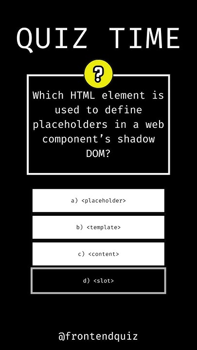 Web Components Quiz Part 2 Webdevelopment Codingchallenge Frontenddevelopment Frontend