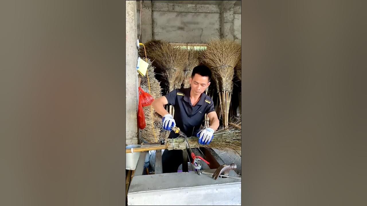 How to Make a Bamboo Broom Step By Step #satisfying @RomFarm - YouTube