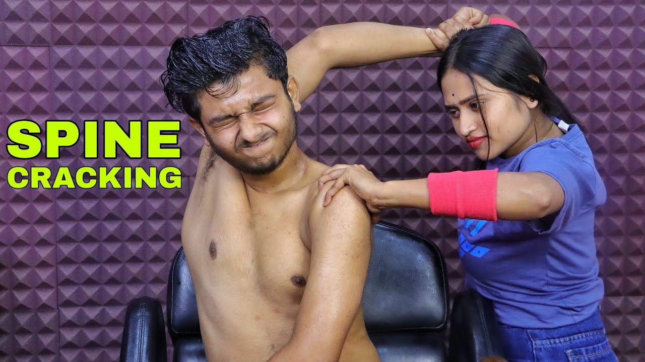 Crazy Body Cracks by Barber Girl | Head Massage & Hair Cracking | Neck ...