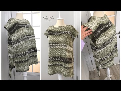 🤩Muhteşem Oldu💚Tığ İşi Örgü Kolay Süveter Yapımı