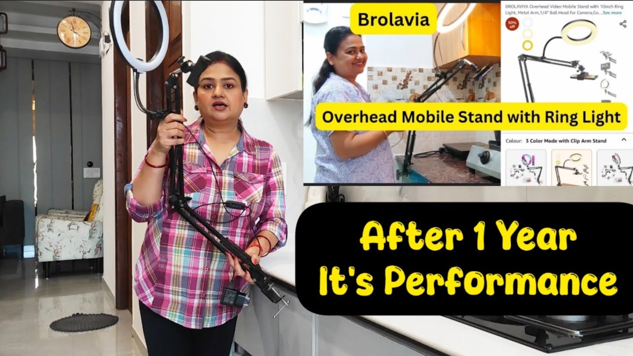 BROLAVIYA Overhead Video Mobile Stand with 10 inch Ring Light 📸 How to ...