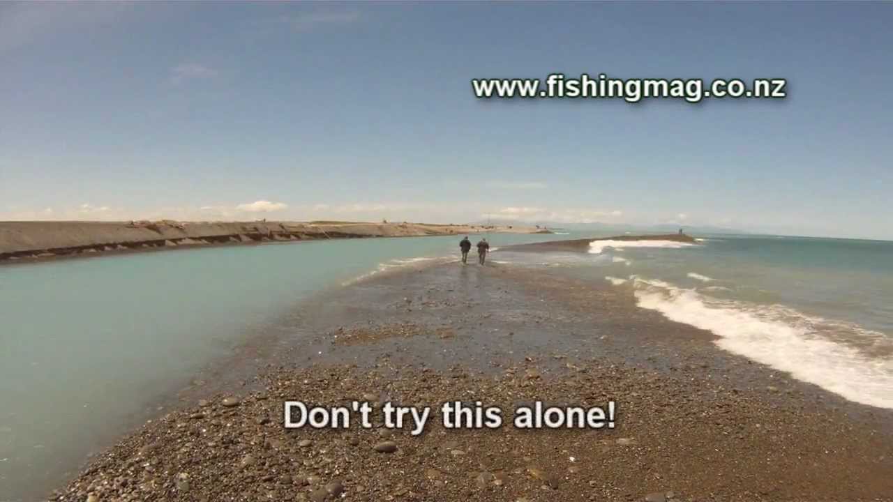 Rakaia River Mouth Island Spit Trout Salmon Kahawai Fishing.wmv - YouTube