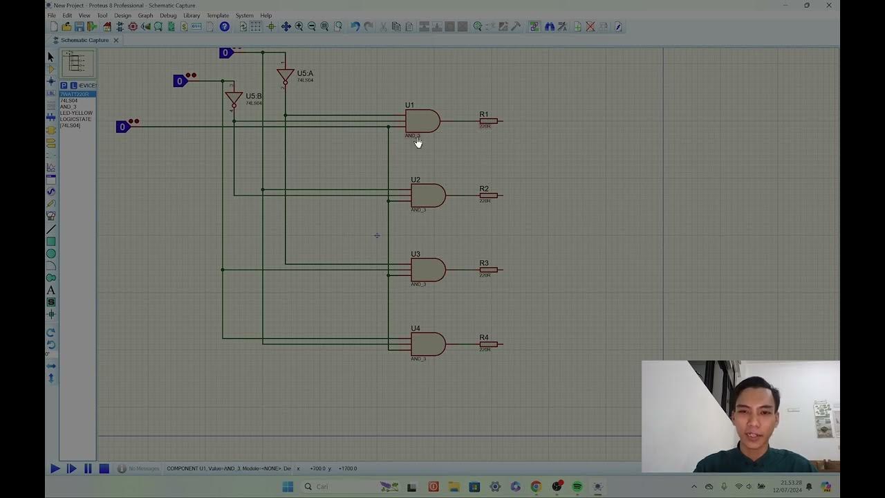 Rangkaian Multiplexer dengan PROTEUS - YouTube