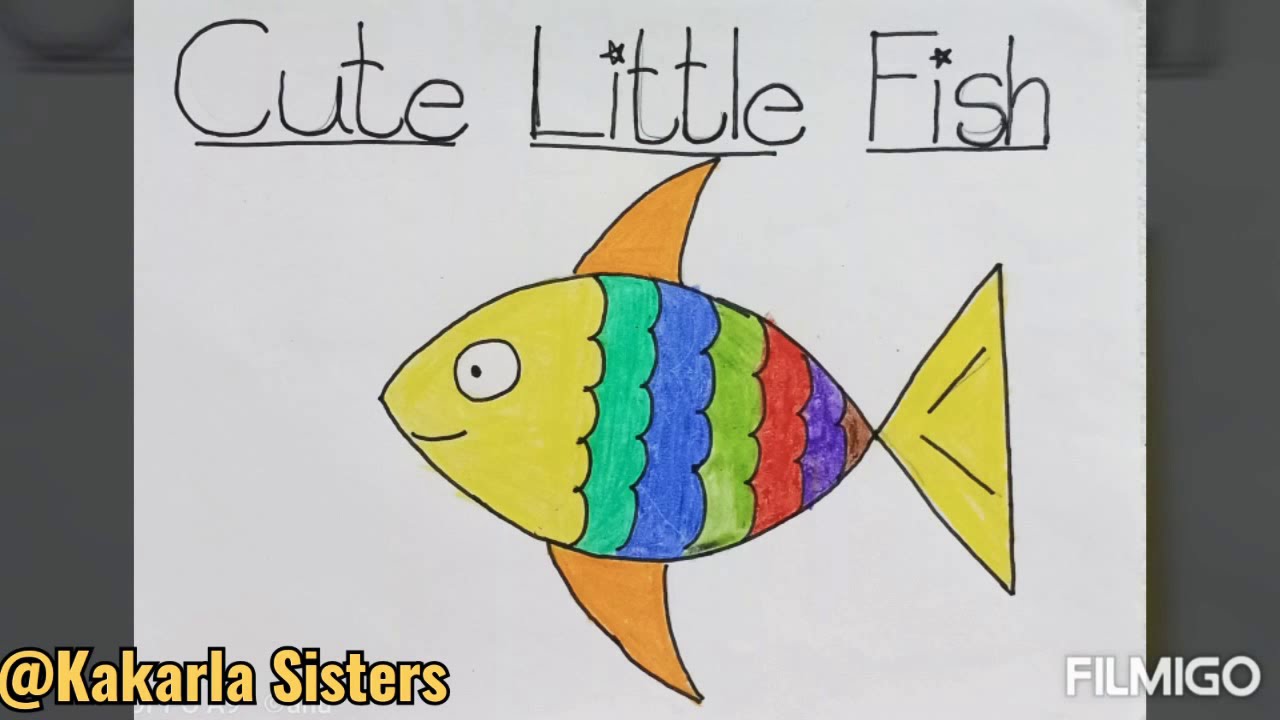How to draw Cute Little Fish🐟🐟in a simple way/Drawing of Cute Little ...