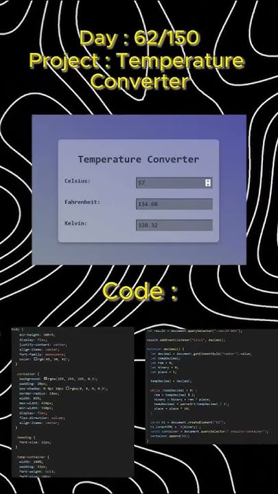 Build Your Own Temperature Converter Html Css And Javascript Tutorial Python Javascript Html