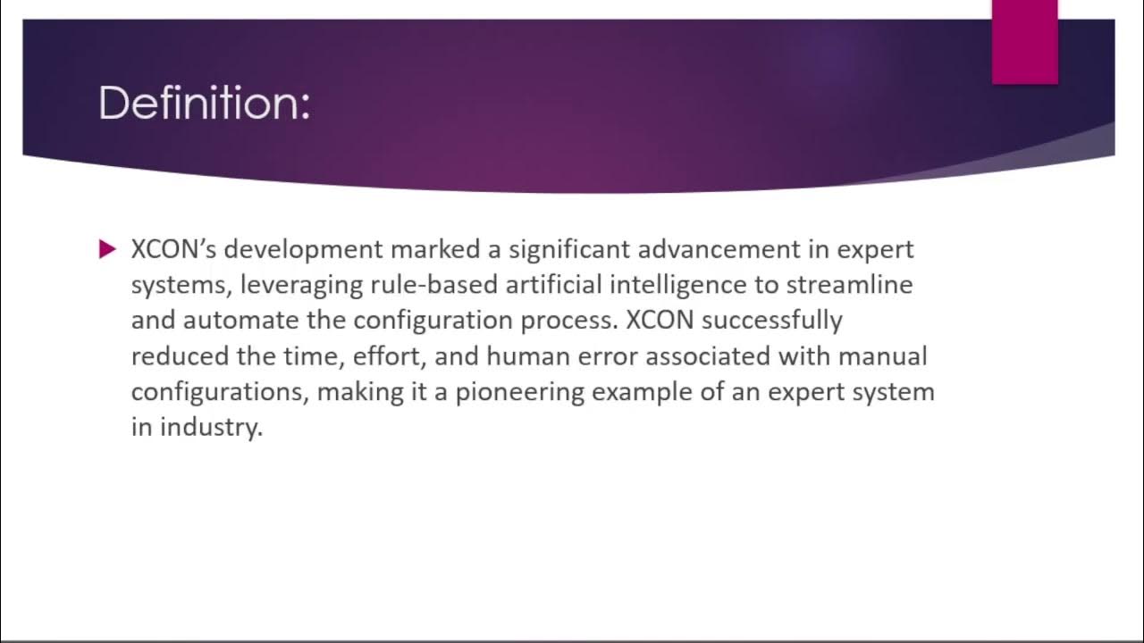 AI XCON expert system explanation - YouTube