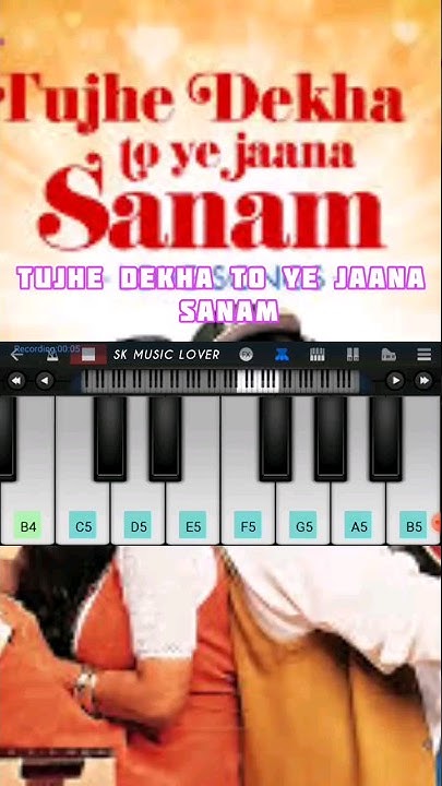 Tujhe dekha to ye jaana sanam ️ piano tutorial 🎹 ।। Shahrukh Khan ।। SK music lover #shorts # ...