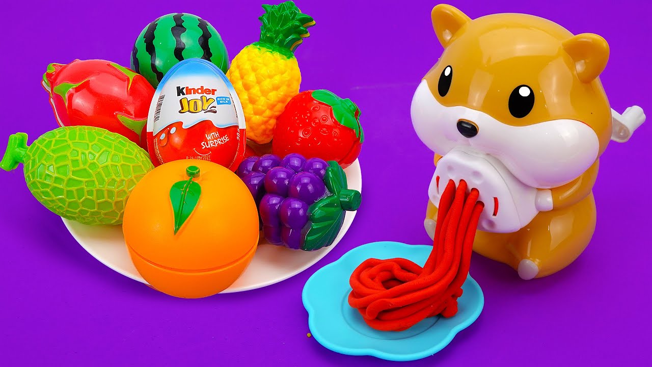 Satisfying Video l How To Make Playdoh Noddles with Surprise Egg ...