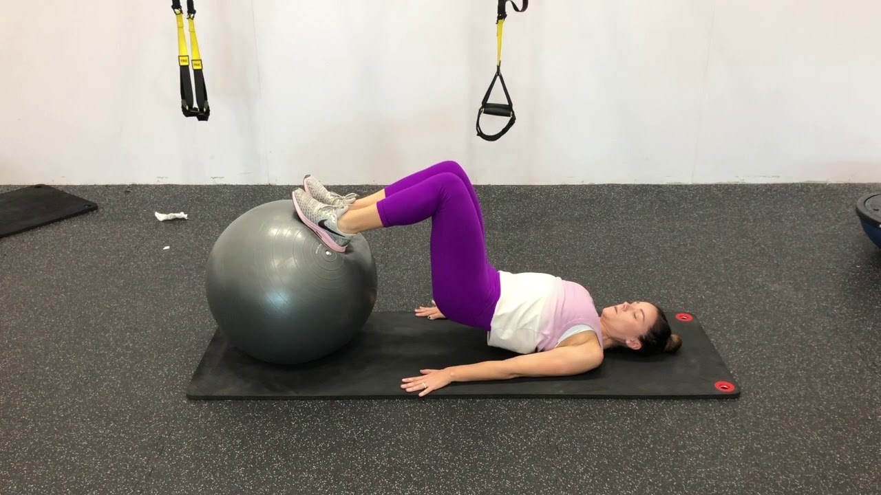 Physioball Glute Bridges - YouTube
