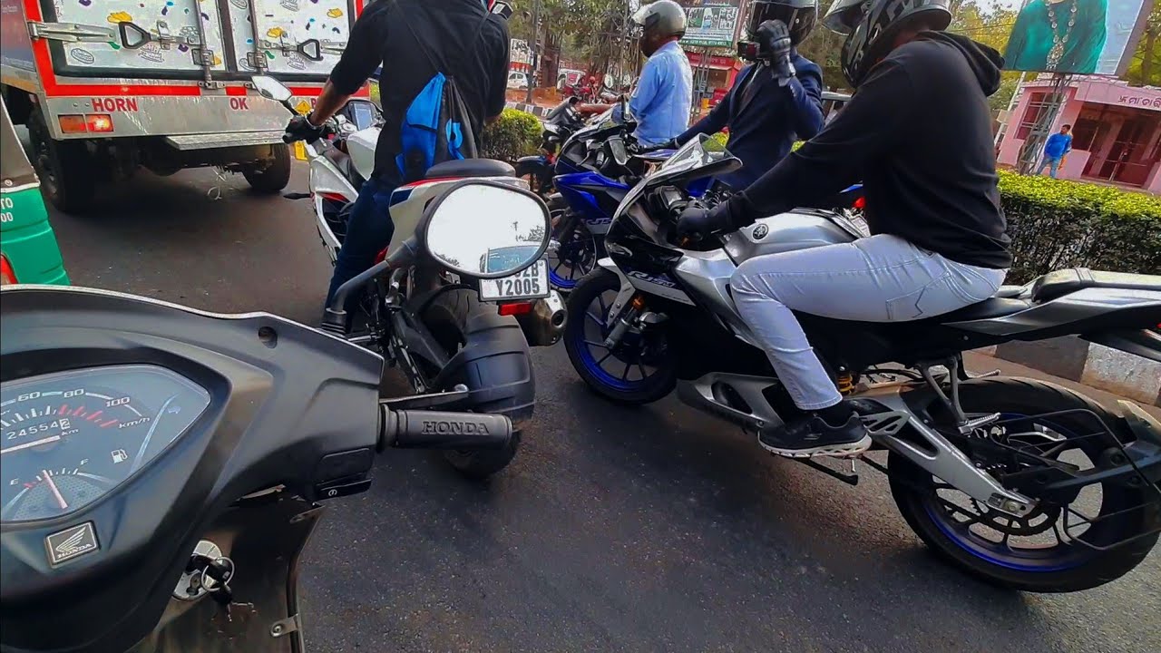 Activa in between sports bikes on ride !!! Can it keep up ?? || Feronic ...