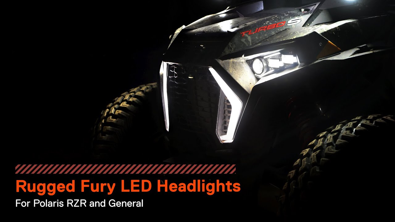TRUE MODS Rugged Fury Design LED Headlights for Polaris RZR and General ...