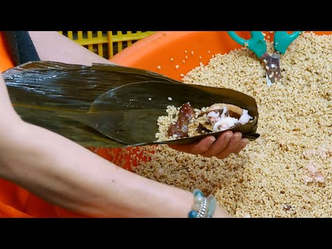 How to make Taiwanese glutinous rice dumplings. Asian street food - YouTube