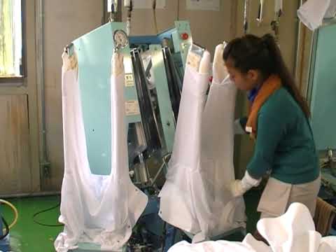 Laundry Garment press uniform lab coat YAC Japan for factory - YouTube