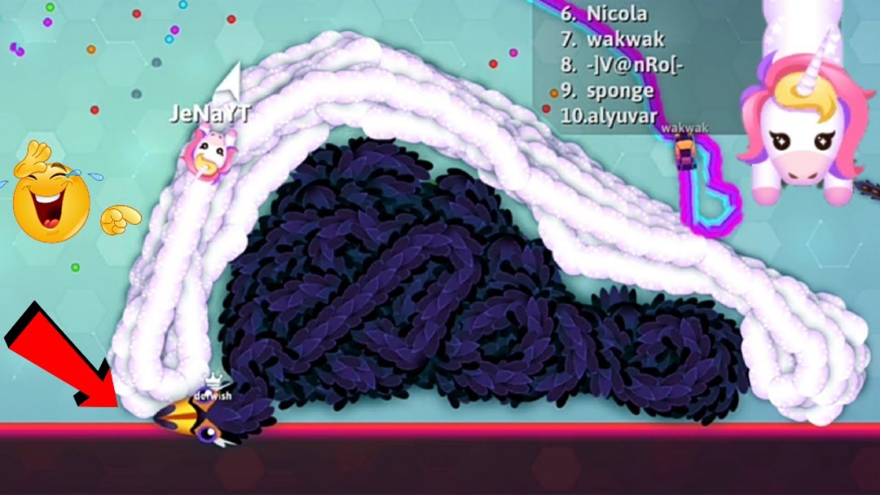 Snake. Io 🐍 THE UNICORN TRAPPED TOP 1 SNAKE IN THE LOBBY! - EPIC SNAKE ...