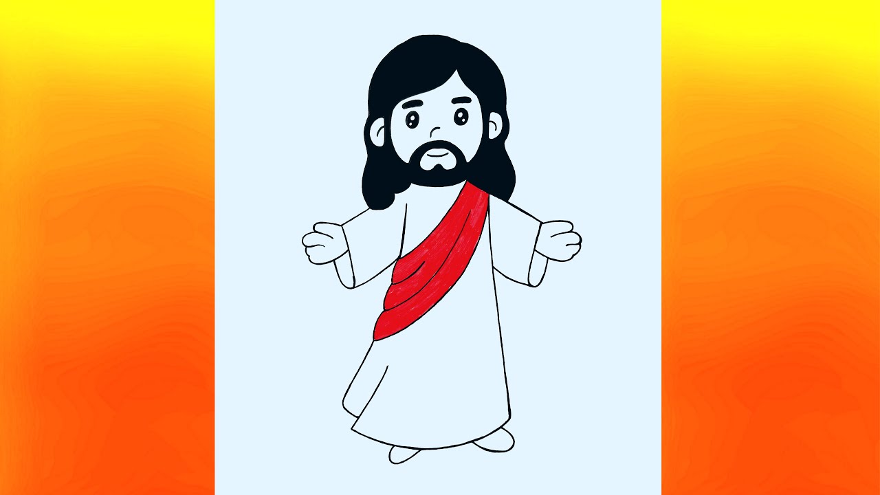 how to draw Jesus drawing | Jesus Christ face drawing | Christmas ...