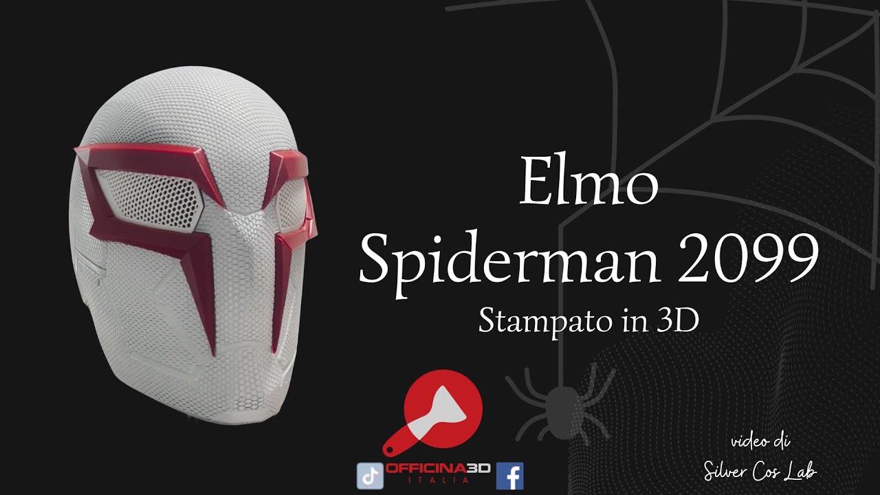 Elmo cosplay Spiderman 2099 stampato in 3D - @Silvercoslab - YouTube