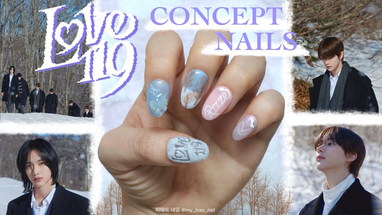 라이즈 Love119 컨셉 네일 만들기💕🚨 / 셀프네일 / 아이돌네일 / 수제네일팁 / RIIZE / 러브119 / nail ...