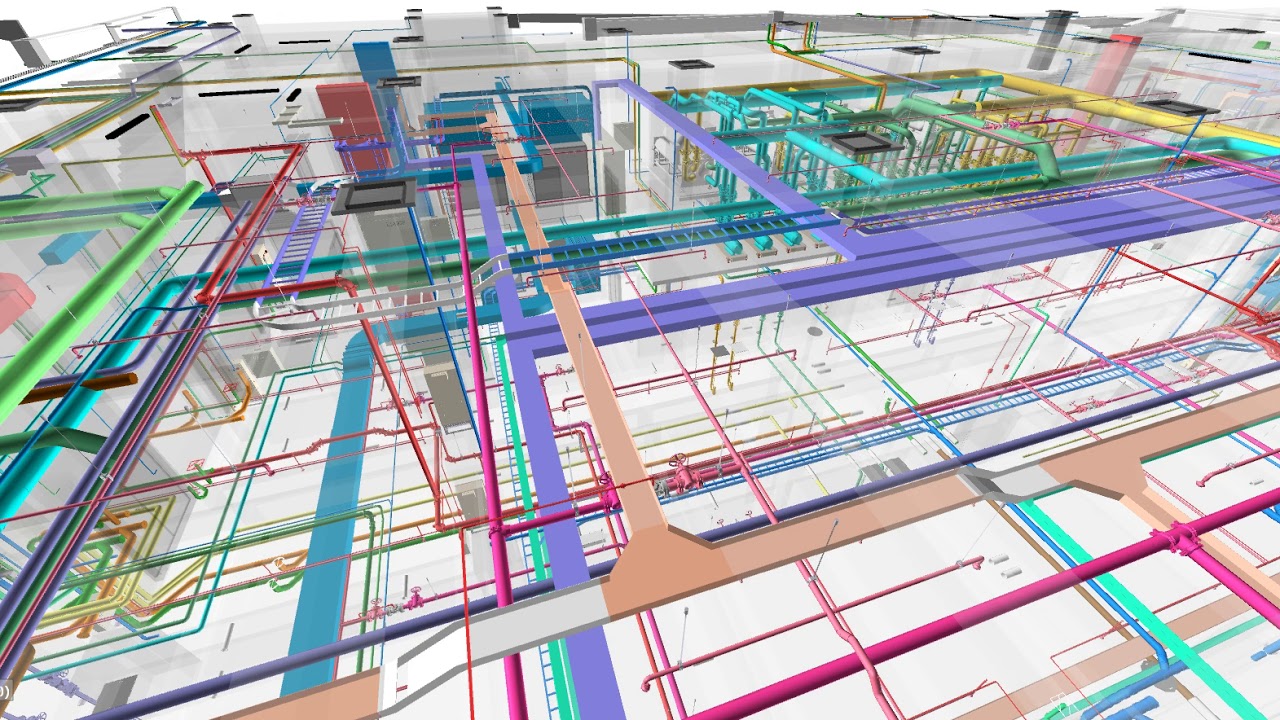 REVIT MEP _ B1F系統管路CSD整合圖 - YouTube