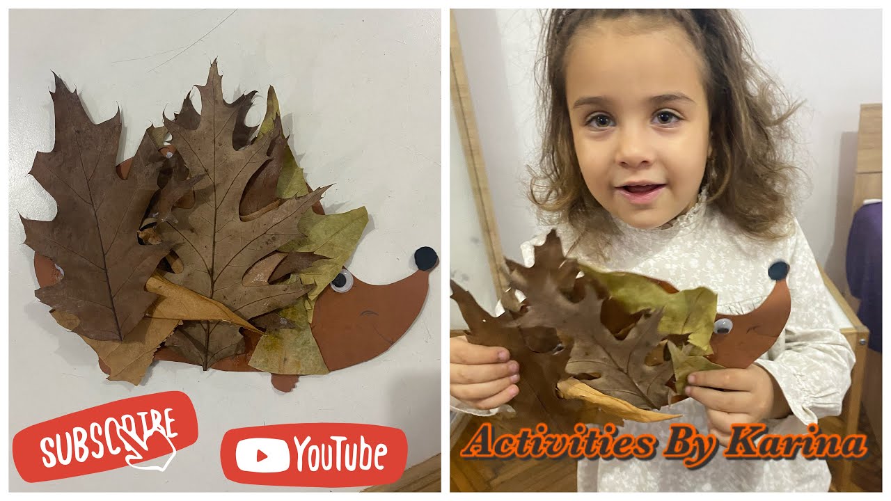 Arici din frunze 🦔 Fall Leaf Hedgehog Craft For Kids 🦔 - YouTube