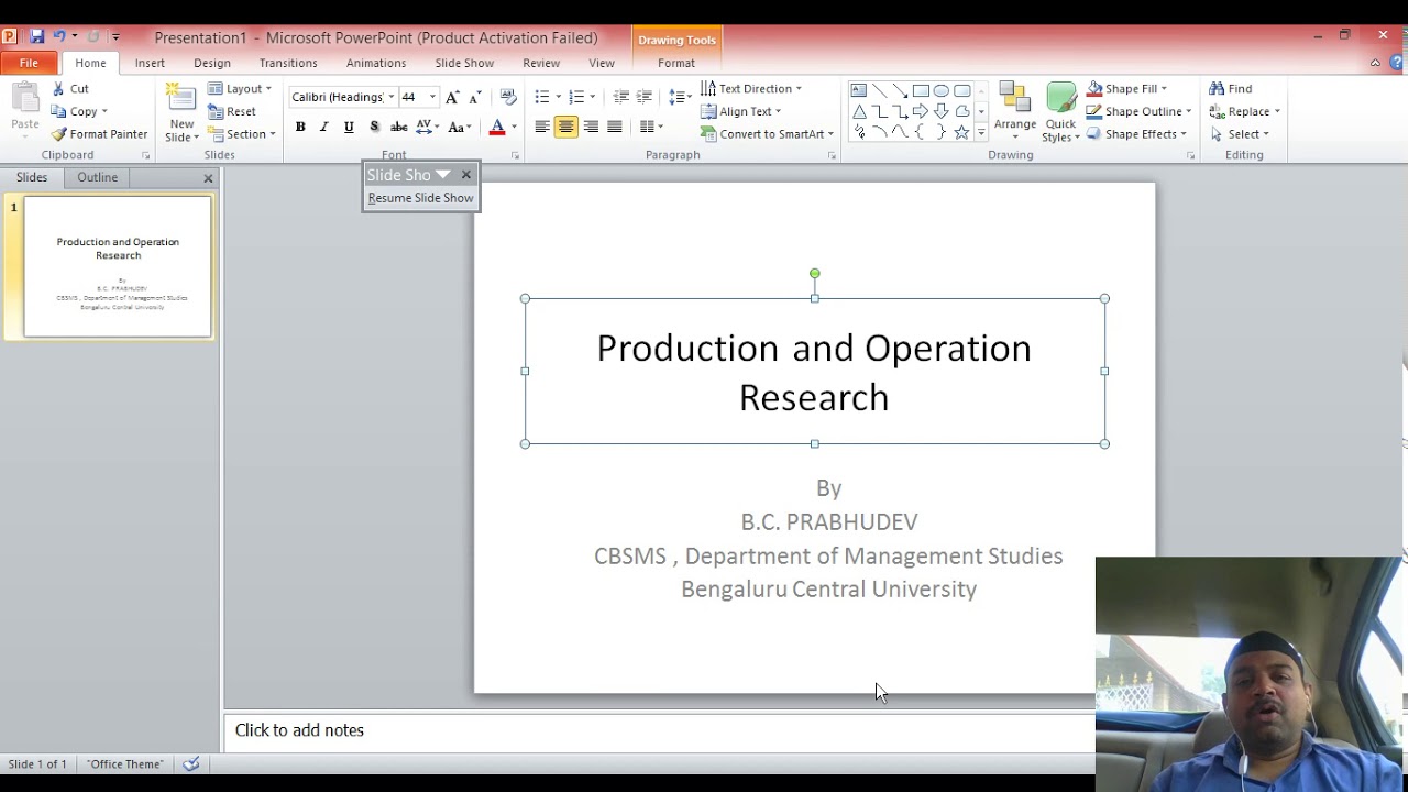 Production and Operations Research - PRABHUDEV BC - YouTube