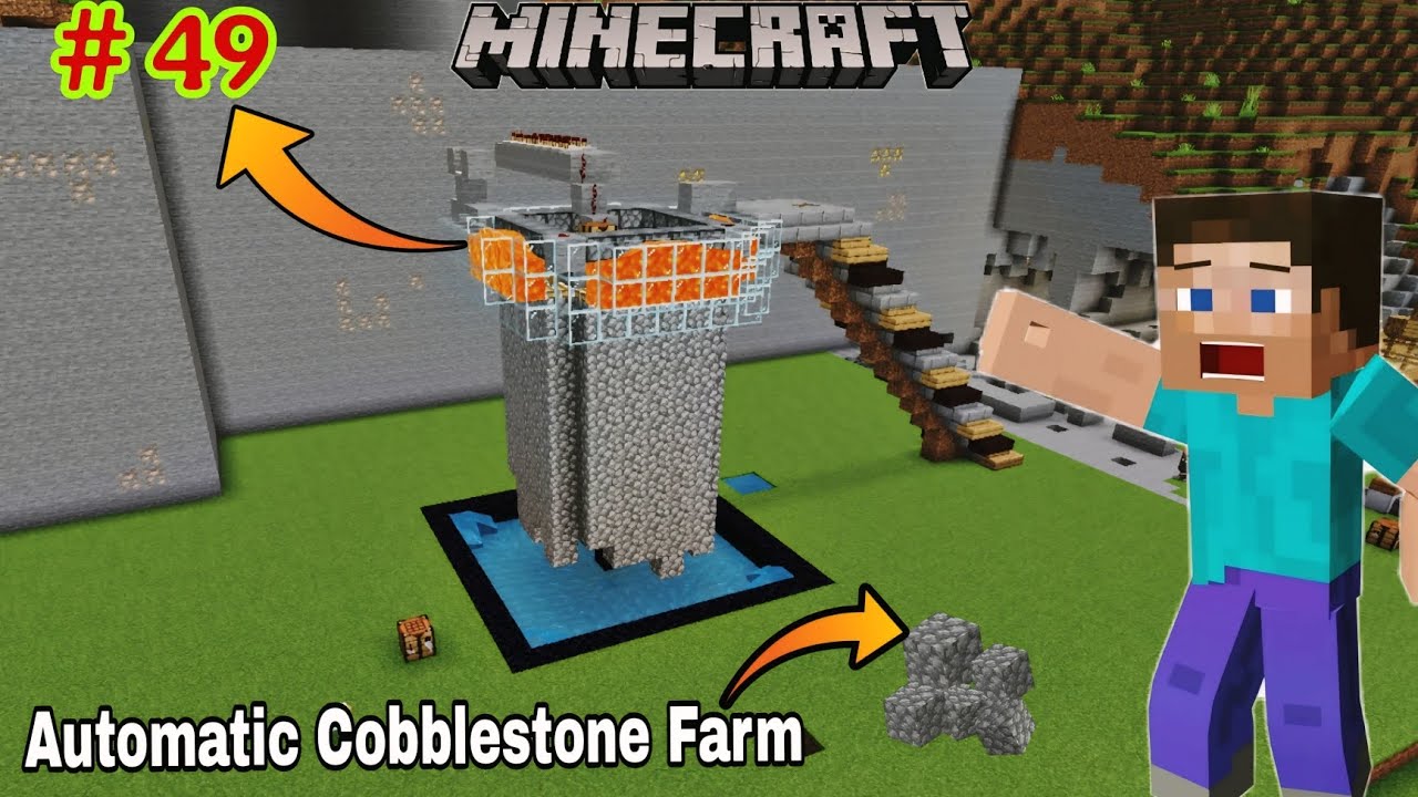 I create automatic gaint Cobblestone farm in minecraft || MINECRAFT ...