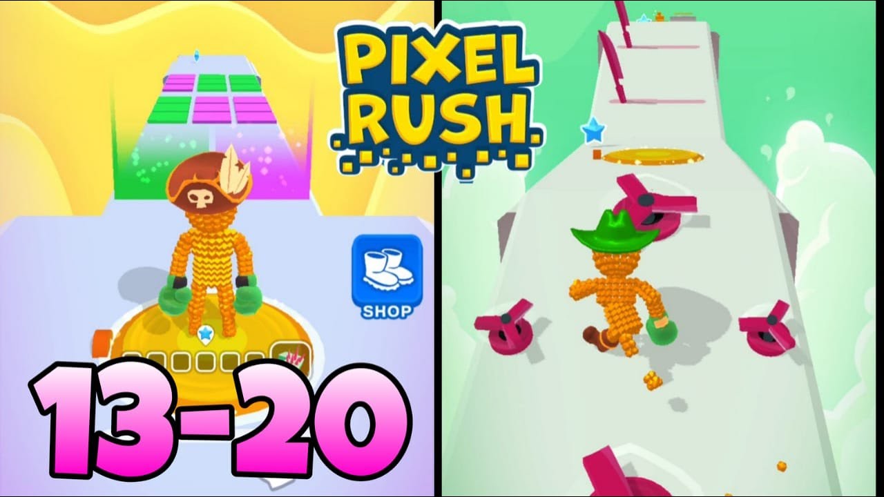 Pixel Rush - Epic Obstacle Course Game Level 13-20 - Game Offline - YouTube