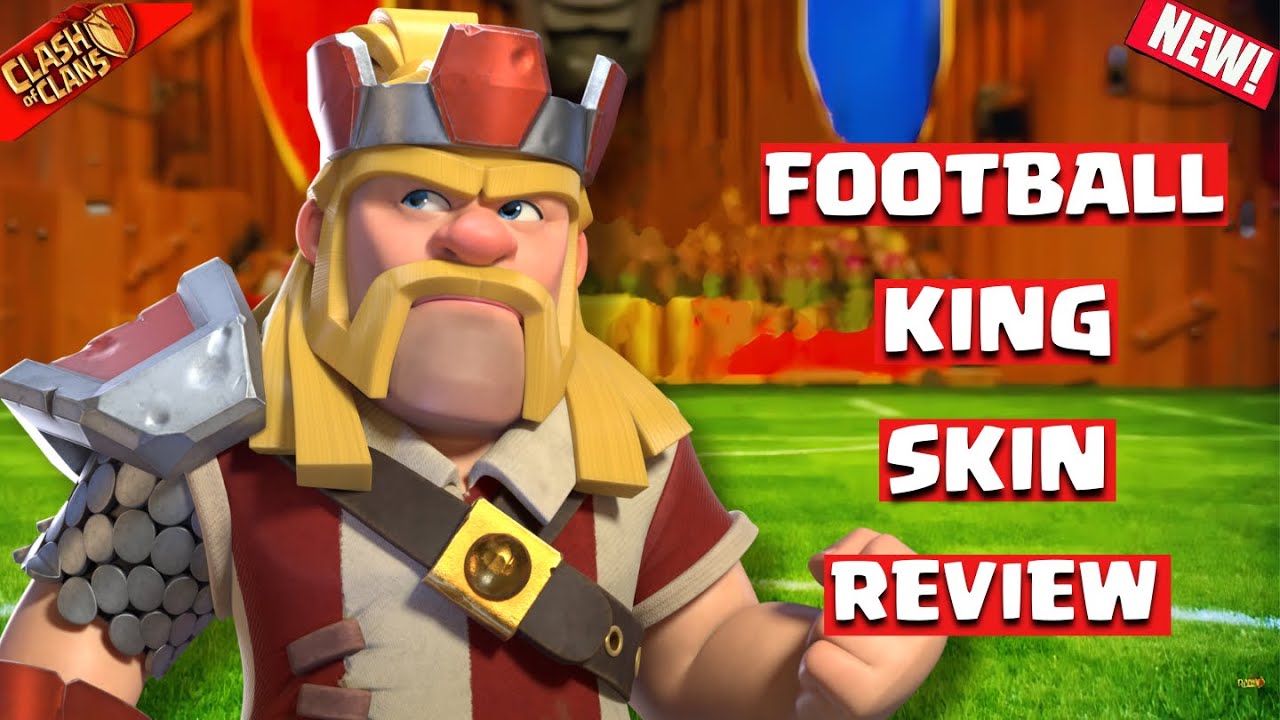 *New* Football King Skin Review | Football King all Animations | Clash ...