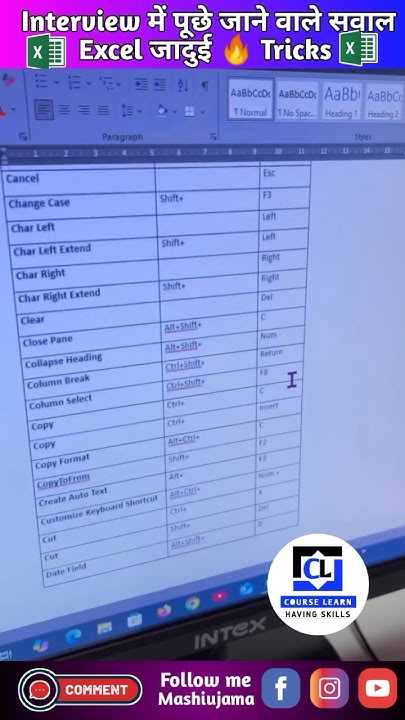 Ms word All Shortcut in word 🤩🔥 #shorts #excel #mstechtricks - YouTube
