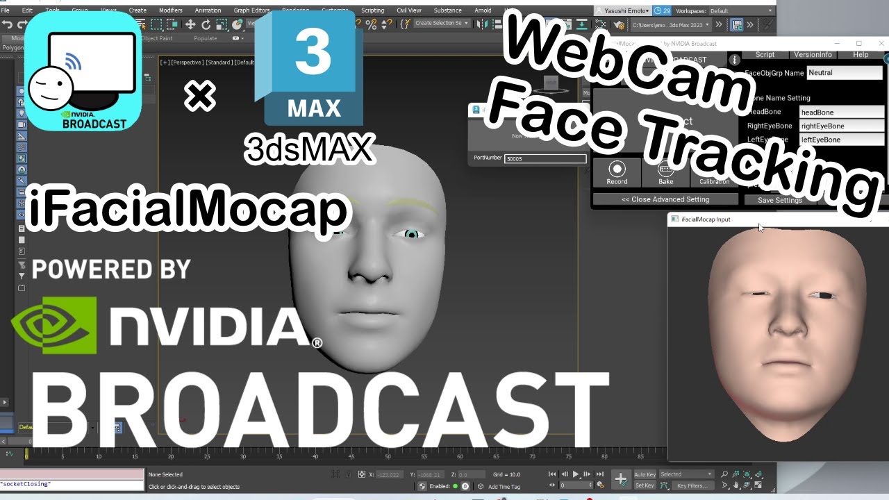 3dsMax Face Tracking using NVIDIA RTX series GPUs and webcam - YouTube