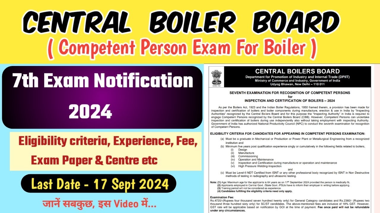Competent Person Exam Notification For Inspection and Certification of ...
