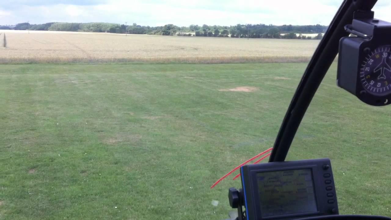 Robinson R22 helicopter cockpit view take-off hover taxy - YouTube