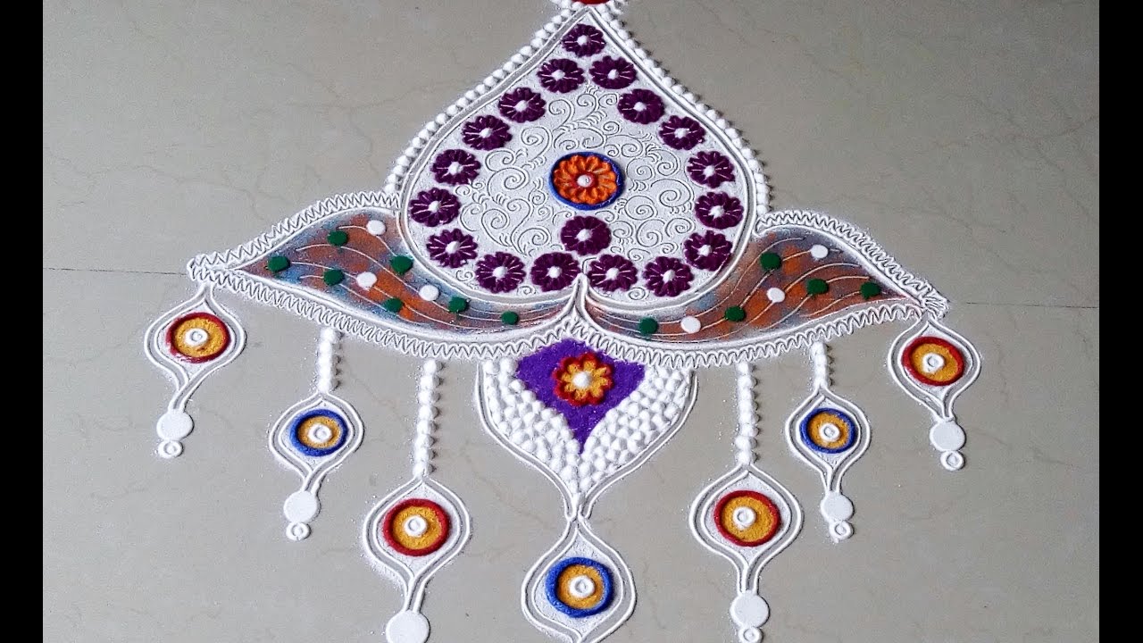 How to make easy and innovative rangoli designs. - YouTube