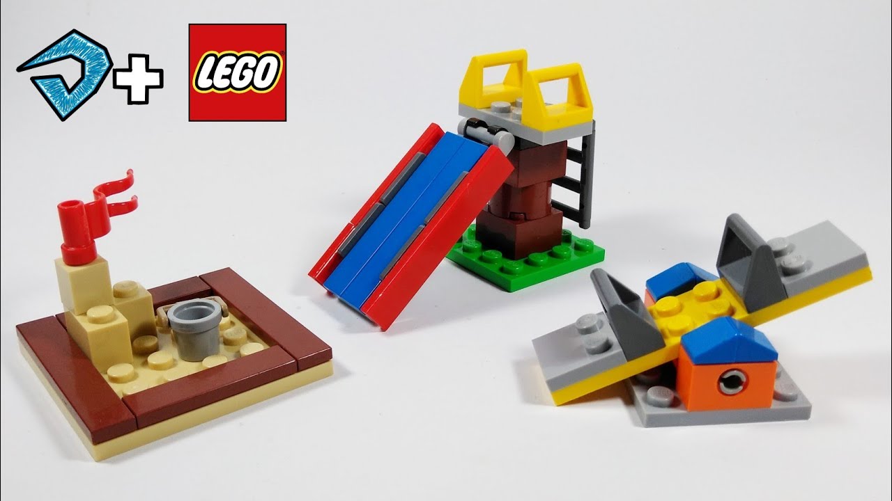 LEGO playground (lego slide, lego see saw and lego sandbox ) - TUTORIAL ...