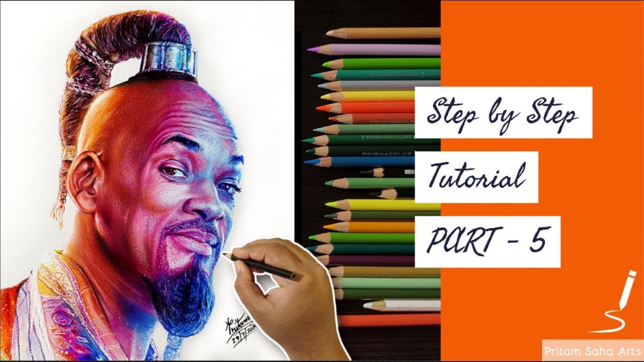 Aladdin (2019) Drawing - Will Smith Drawing - Genie - Part 5 Step by ...