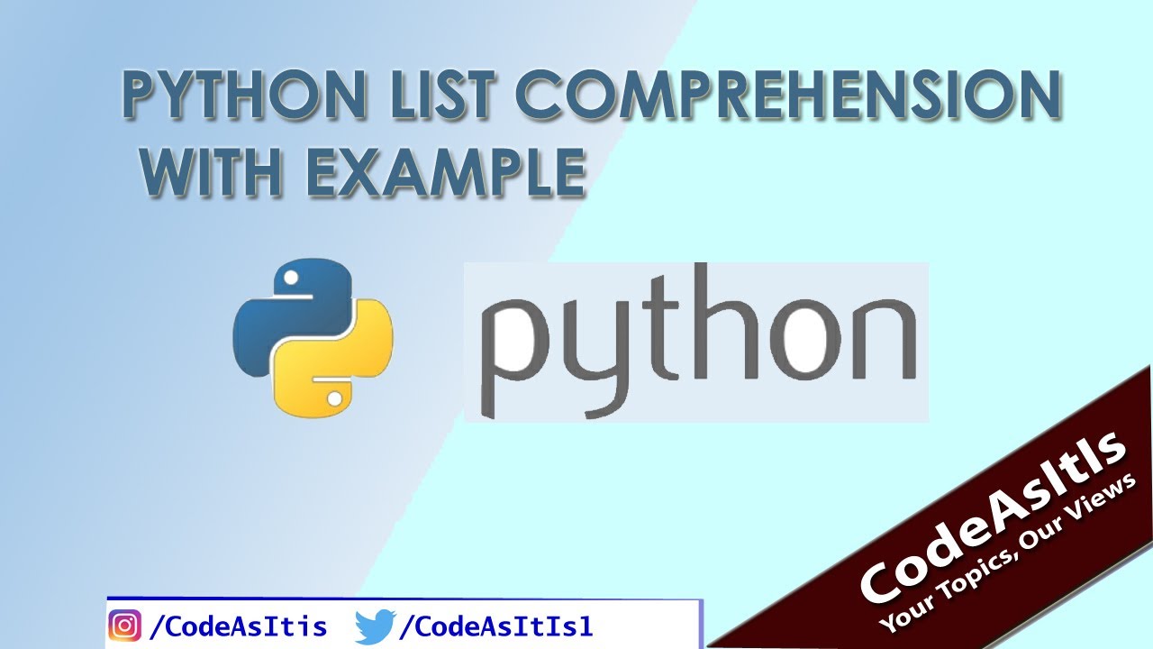 List Comprehension Python Tutorial Learn Python Programming Youtube 0291