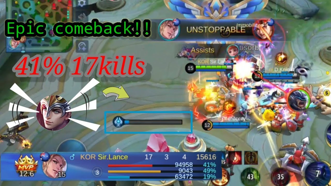 Lancelot rank gameplay | this is how lance get epic comeback!! | Mobile ...