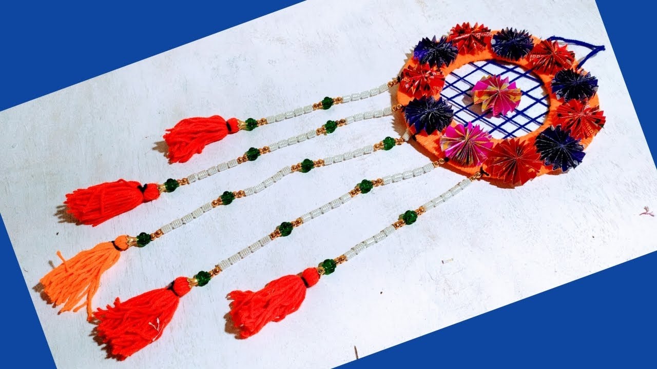 Easy woolen wall hanging craft ideas/ Woolen wall toran/Woolen craft ...