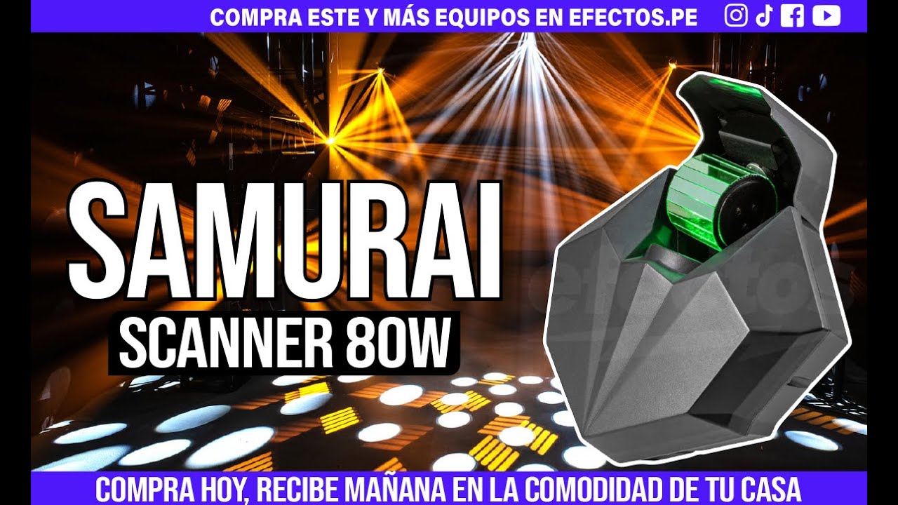 Scanner 80W LED Samurai LED RGBW Robótico Luces para DJ - YouTube
