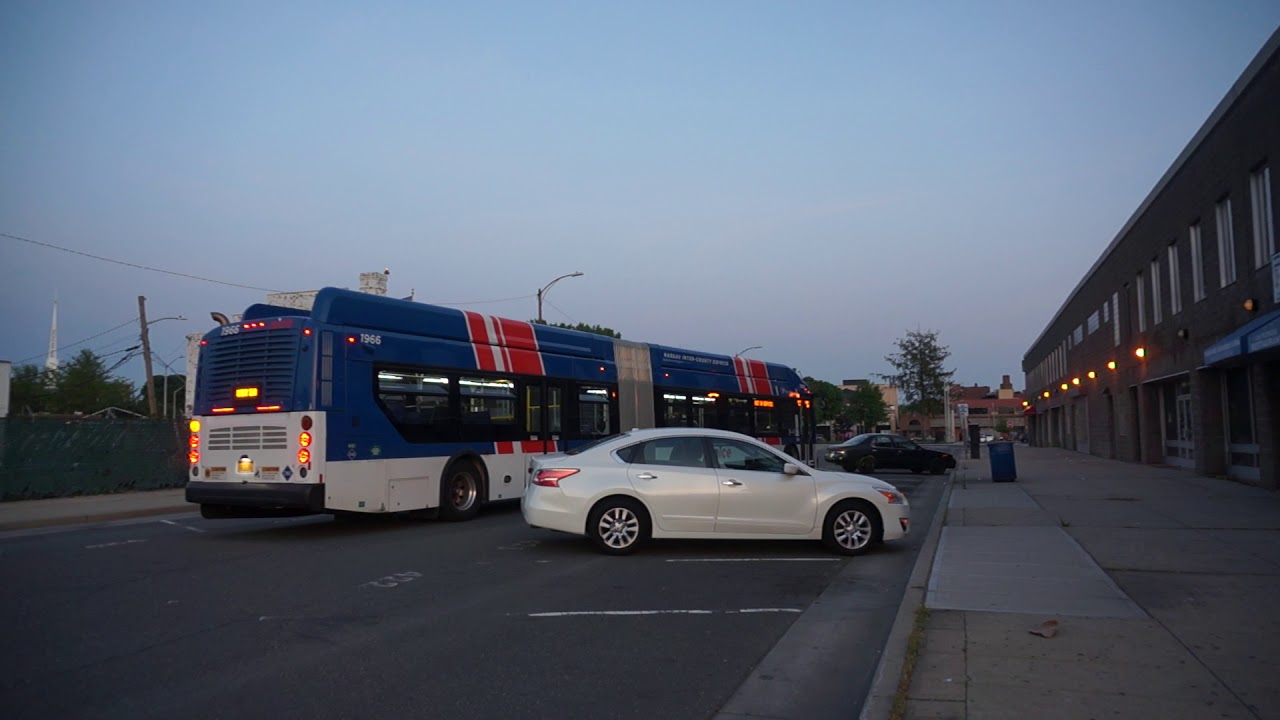 NICE Bus: NIS XN60 1966 leaving Hempstead Transit Center - YouTube