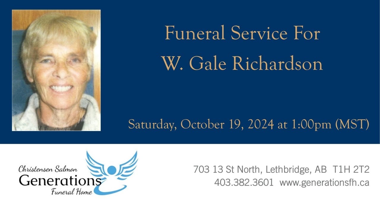 Funeral Service for W. Gale Richardson - YouTube