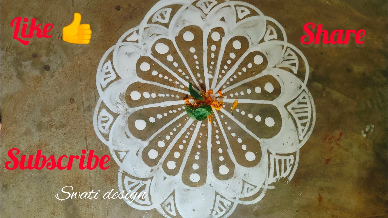 Easy Round Flower Jhoti Design For Bigginer 🌼 - YouTube