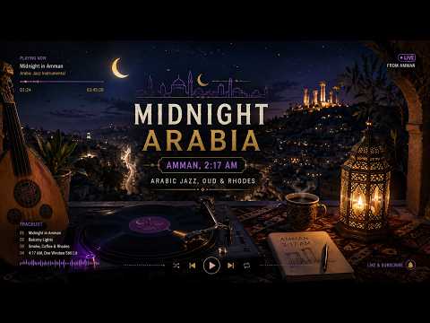 Midnight Arabia 🌙 Amman, 2:17 AM — Arabic Jazz, Oud & Rhodes | 3 Hours
