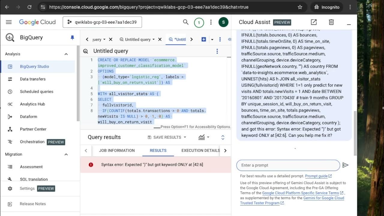 Create ML Models with BigQuery ML: Challenge Lab - YouTube