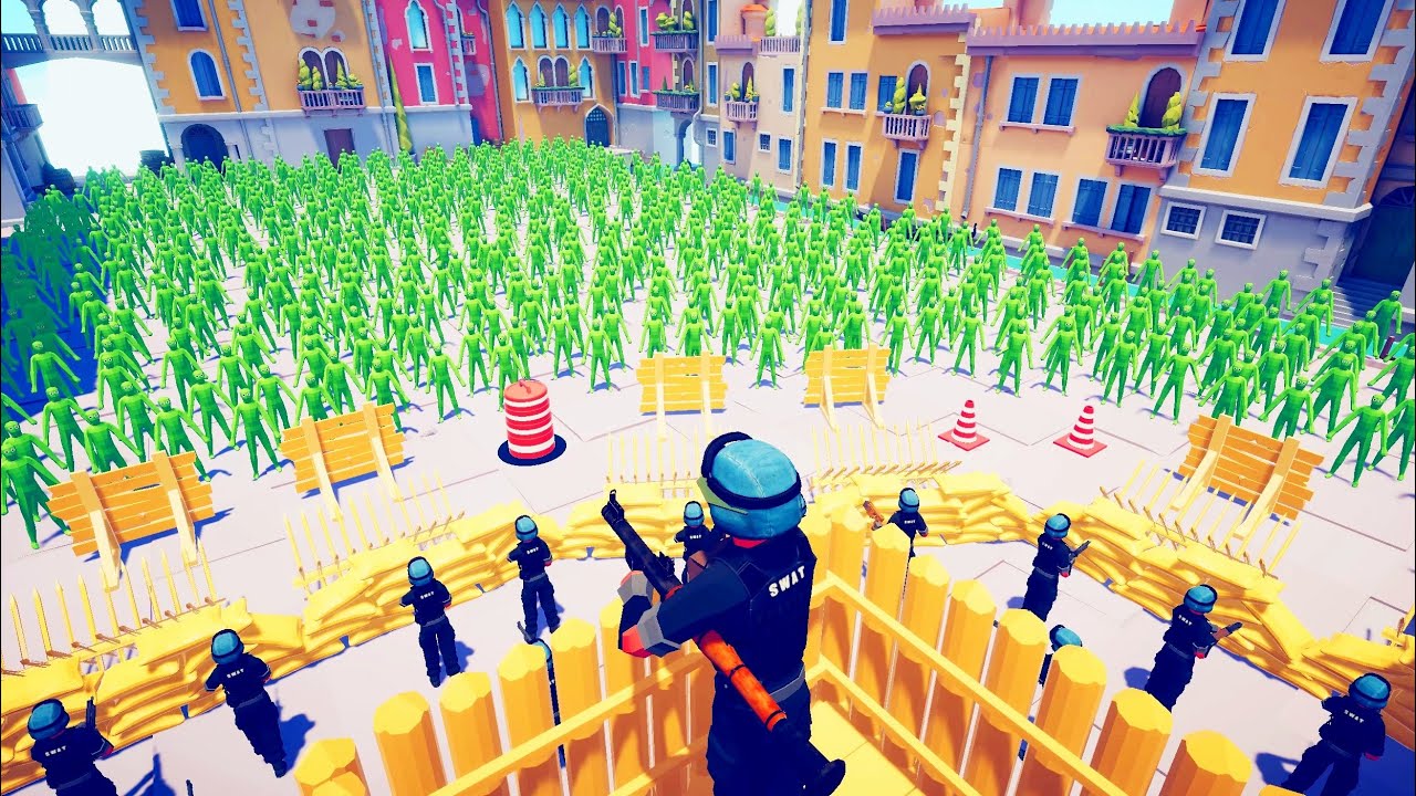 SWAT vs Zombie 100 Units - Totally Accurate Battle Simulator TABS - YouTube