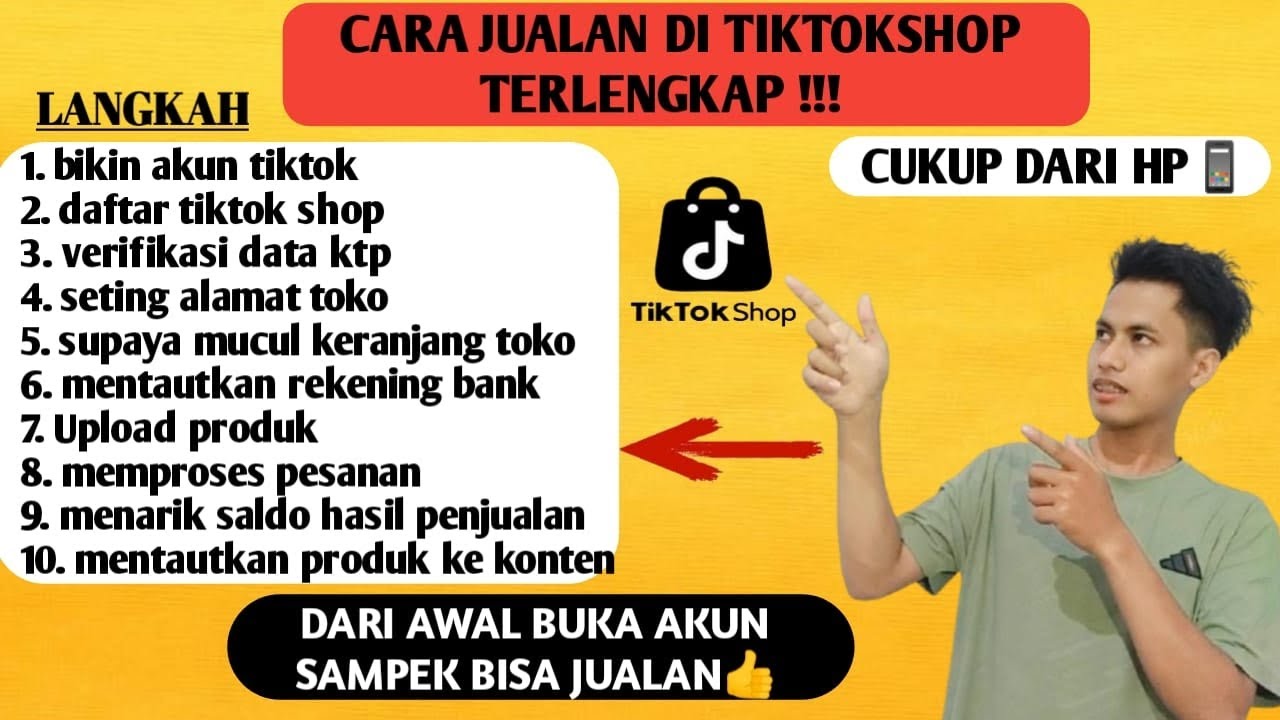 CARA BUKA TOKO DI TIKTOK SHOP TERBARU 2024 DARFTAR TIKTOK SHOP TERLENGKAP TUTORIAL JUALAN DI ...